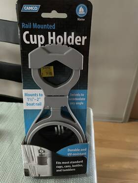 CAMCO 53092 Clamp Rail Cup Holder